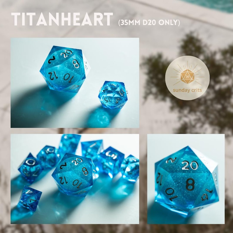Oversized 35mm Sharp Edge D20 — Giant Black Resin D20 — Large Single ...