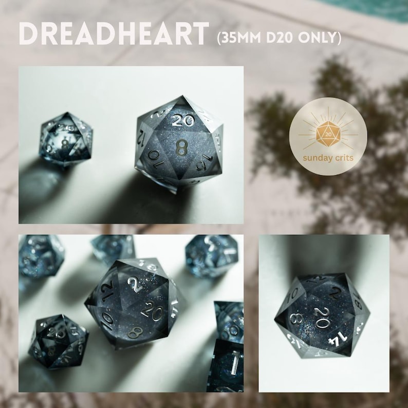 Oversized 35mm Sharp Edge D20 — Giant Black Resin D20 — Large Single ...
