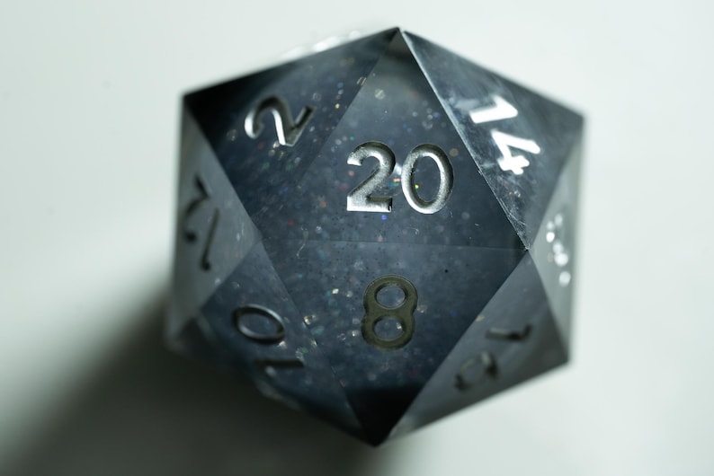 Oversized 35mm Sharp Edge D20 — Giant Black Resin D20 — Large Single ...