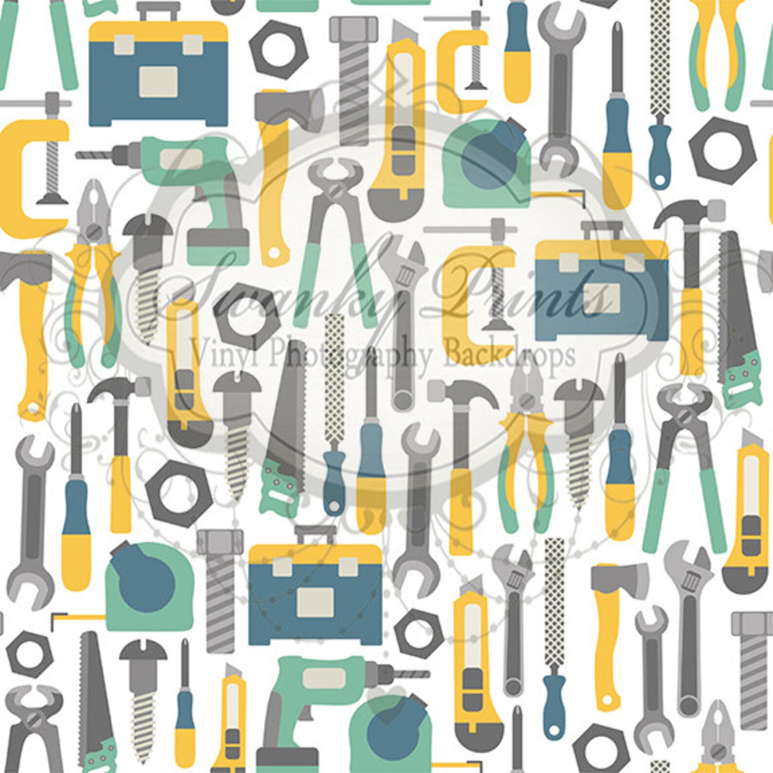 NEW 3.5ft X 3.5ft Vinyl Photography Backdrop / Tool Time / - Etsy