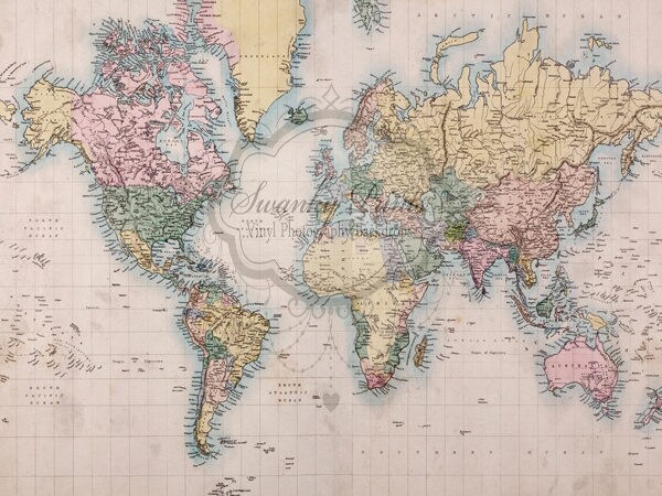 5ft x 7ft Vinyl Photography Backdrop Aged Atlas Vintage Map Photographs ...