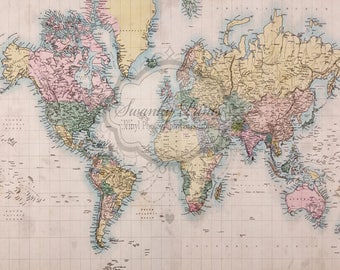 World Map Backdrop | Etsy