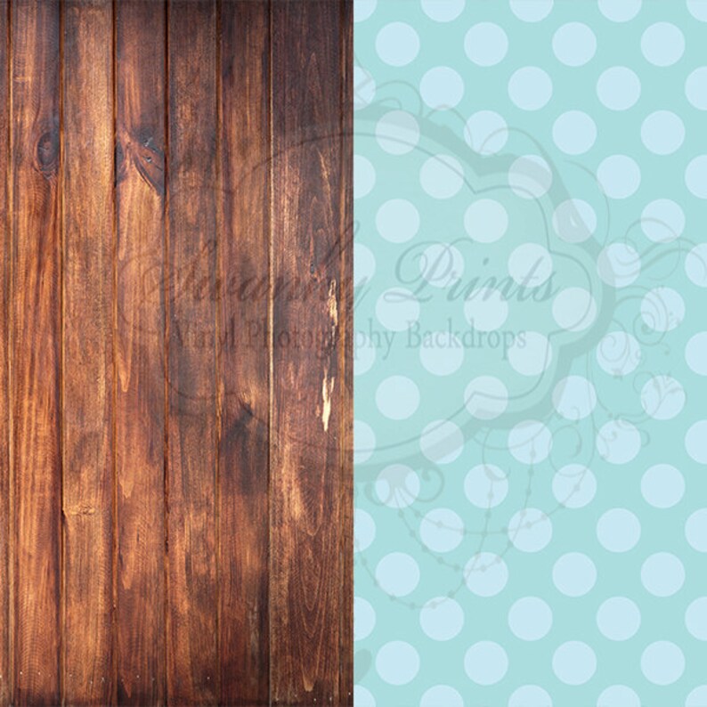 COMBO Two 4ft X 4ft Vinyl Photography Backdrops / Big Blue Polka Dots ...