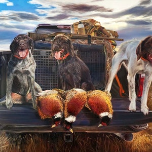 Hand Painted - Custom Pet Portrait - Oil Painting- Hunting Portrait ...
