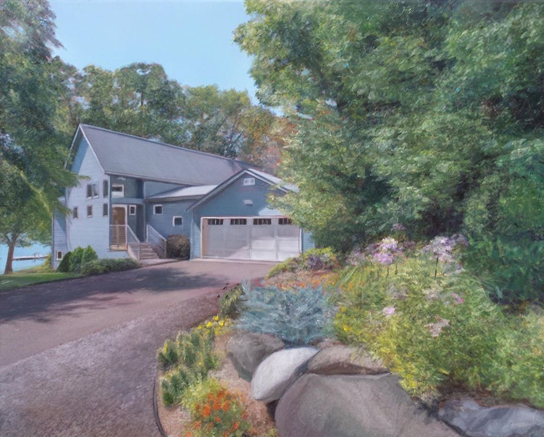 CUSTOM HOUSE PAINTING Custom House Portrait Oil Painting of Your Home ...