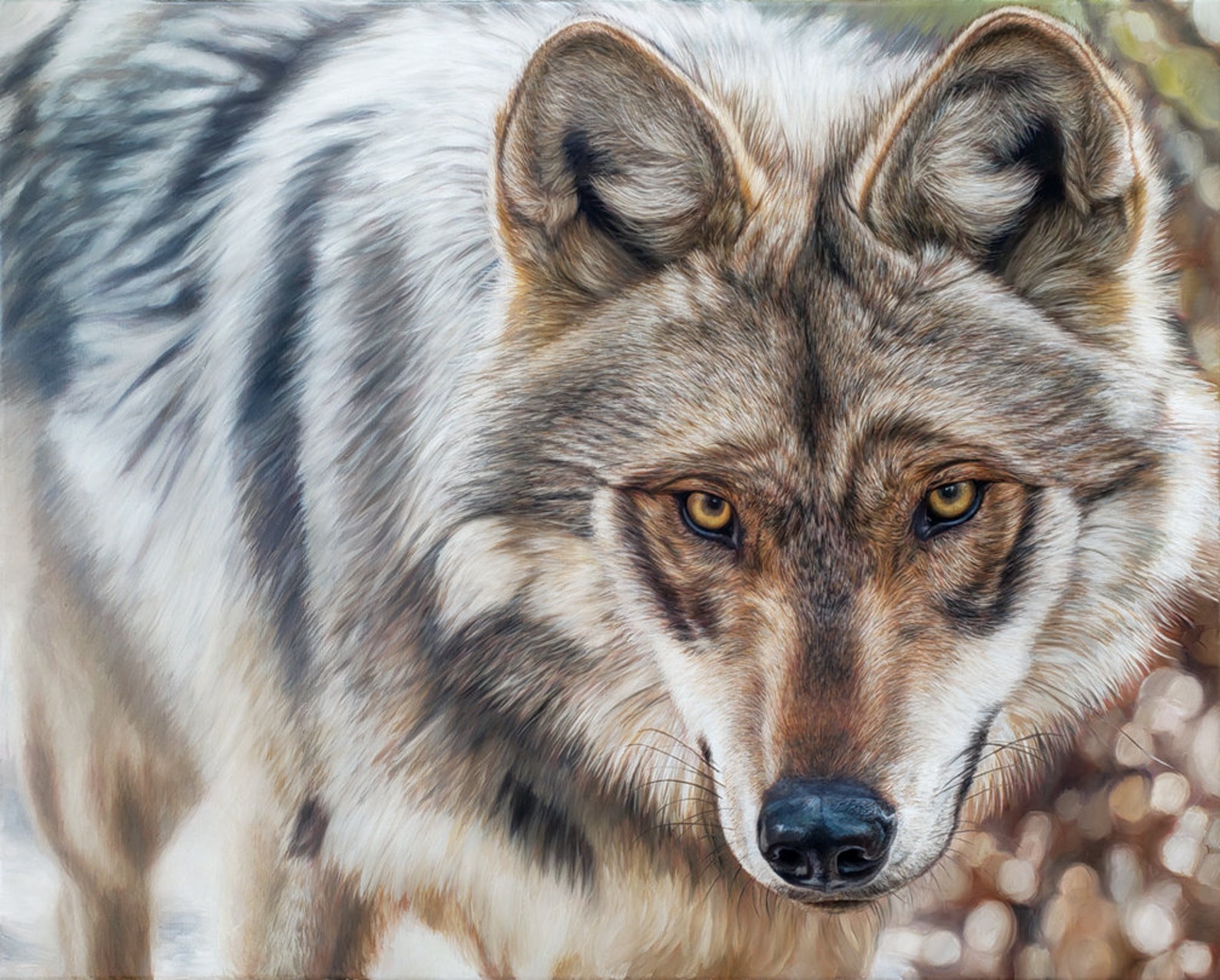 Pintura al óleo personalizada - Pintura de lobo - Arte de vida ...