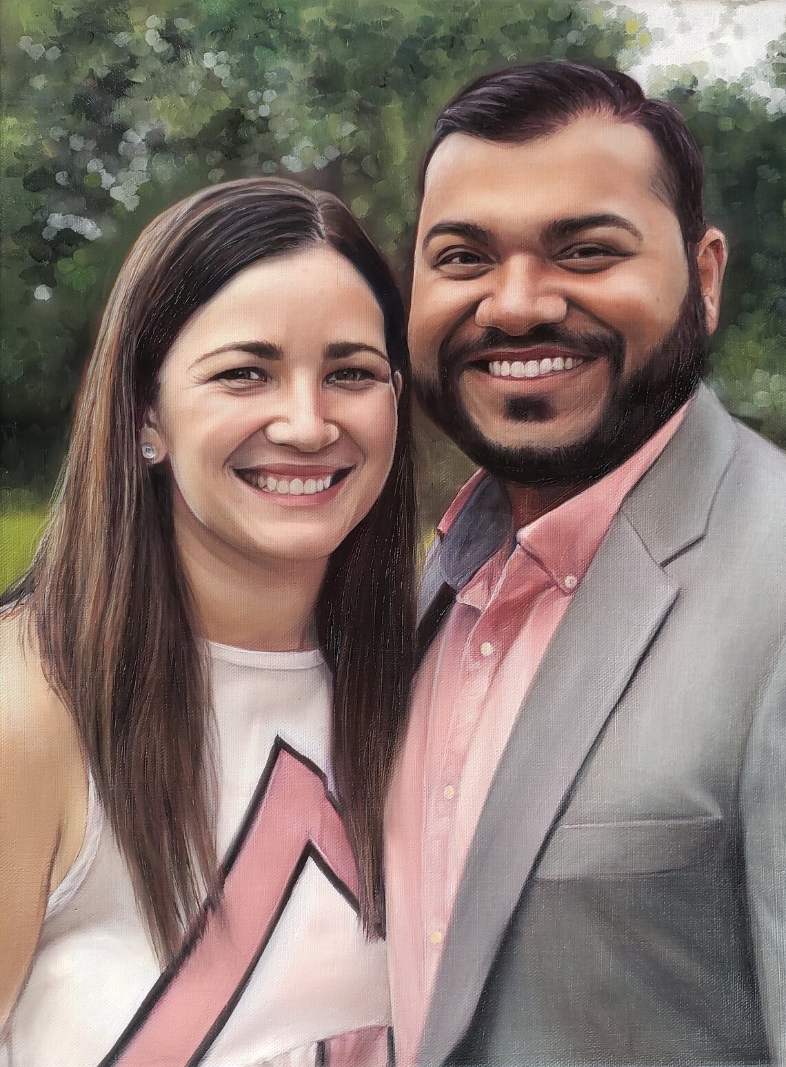 Hand Painted CUSTOM PORTRAIT - Wedding Portrait - Wedding Painting ...