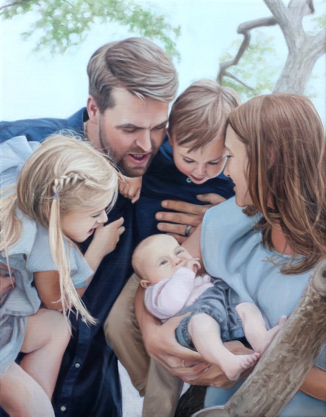 Custom Family Portrait - Realistic Oil Painting - Photo to Painting ...