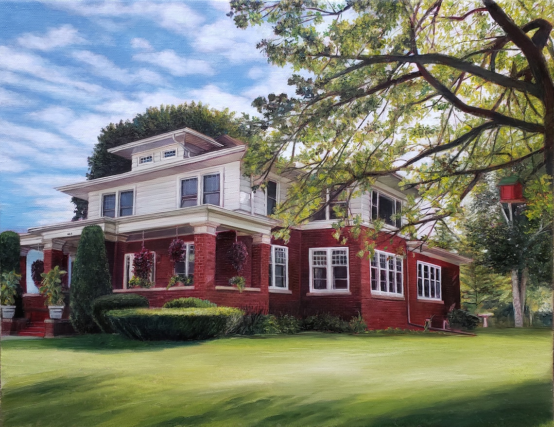 Hand Painted Custom HOUSE PAINTING - House Portrait - Home Alone - Oil ...