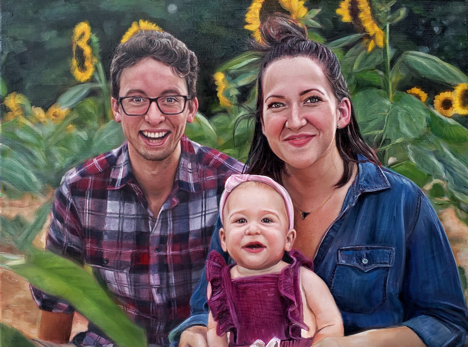 Custom Family Portrait Realistic Oil Painting Photo to - Etsy