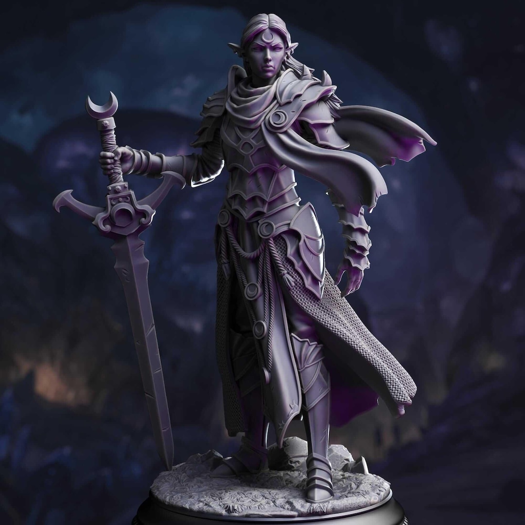 Drow Paladin of the Moon - Ilnia Vasrith - 3D Printed Resin Rpg ...