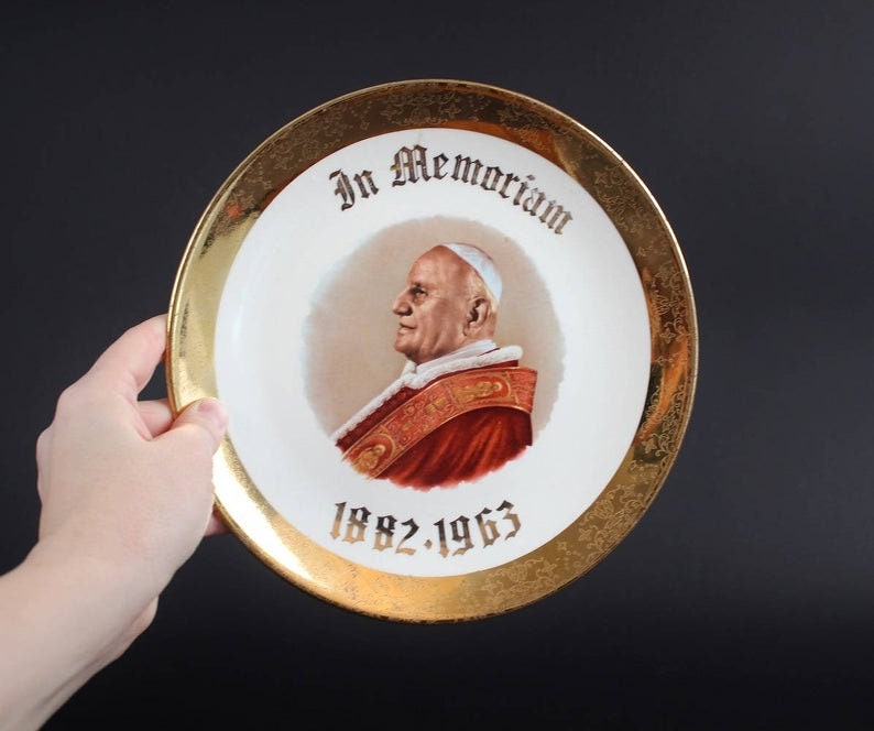 Vintage Pope Plate in Memoriam 1882 1963 Pope John XXIII | Etsy