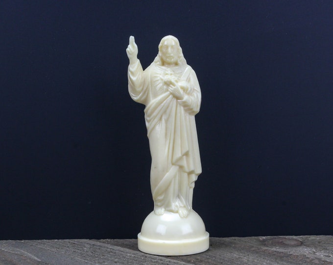 Vintage Dashboard Sacred Heart of Jesus Statue - Magnetic Dashboard ...