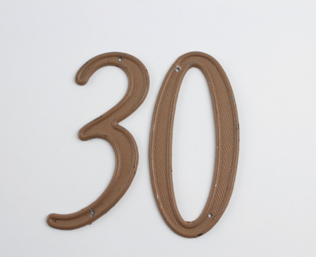 Vintage Metal Numbers three Zero Thirty House Number Address - Etsy