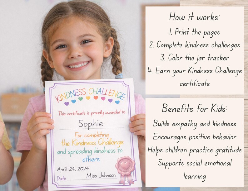 30 Day Kindness Challenge Pack for Kids Printable (digital Download) - Etsy