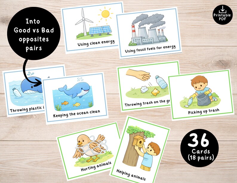 Earth Day Sorting Activity – Good Vs Bad Environmental Choices for Kids ...
