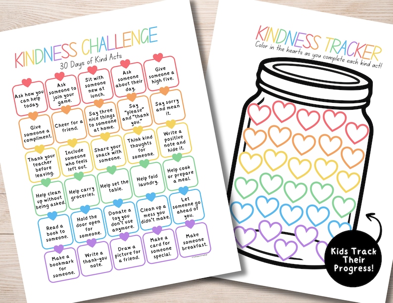 30 Day Kindness Challenge Pack for Kids Printable (digital Download) - Etsy