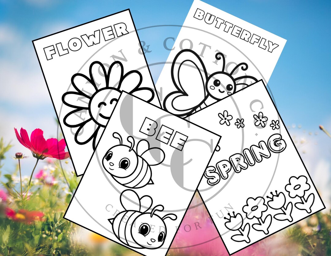 Spring Coloring Book - Etsy