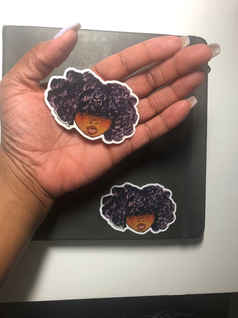 Afro Girl Vinyl Sticker - Etsy