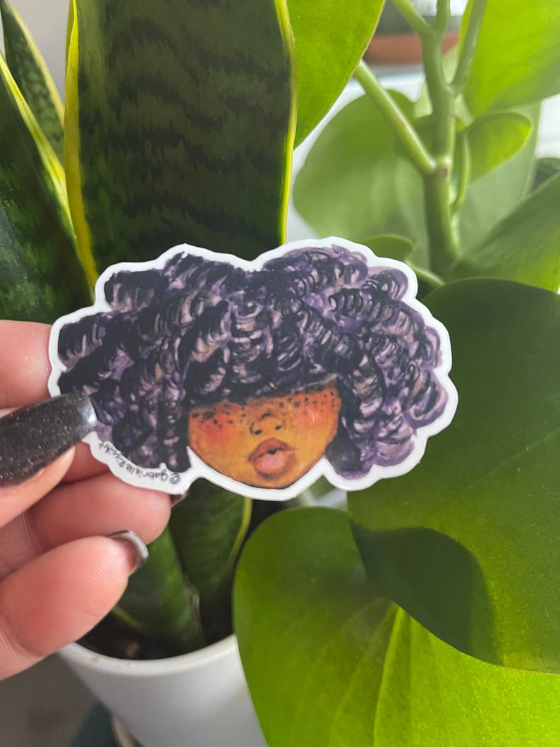 Afro Girl Vinyl Sticker | Etsy