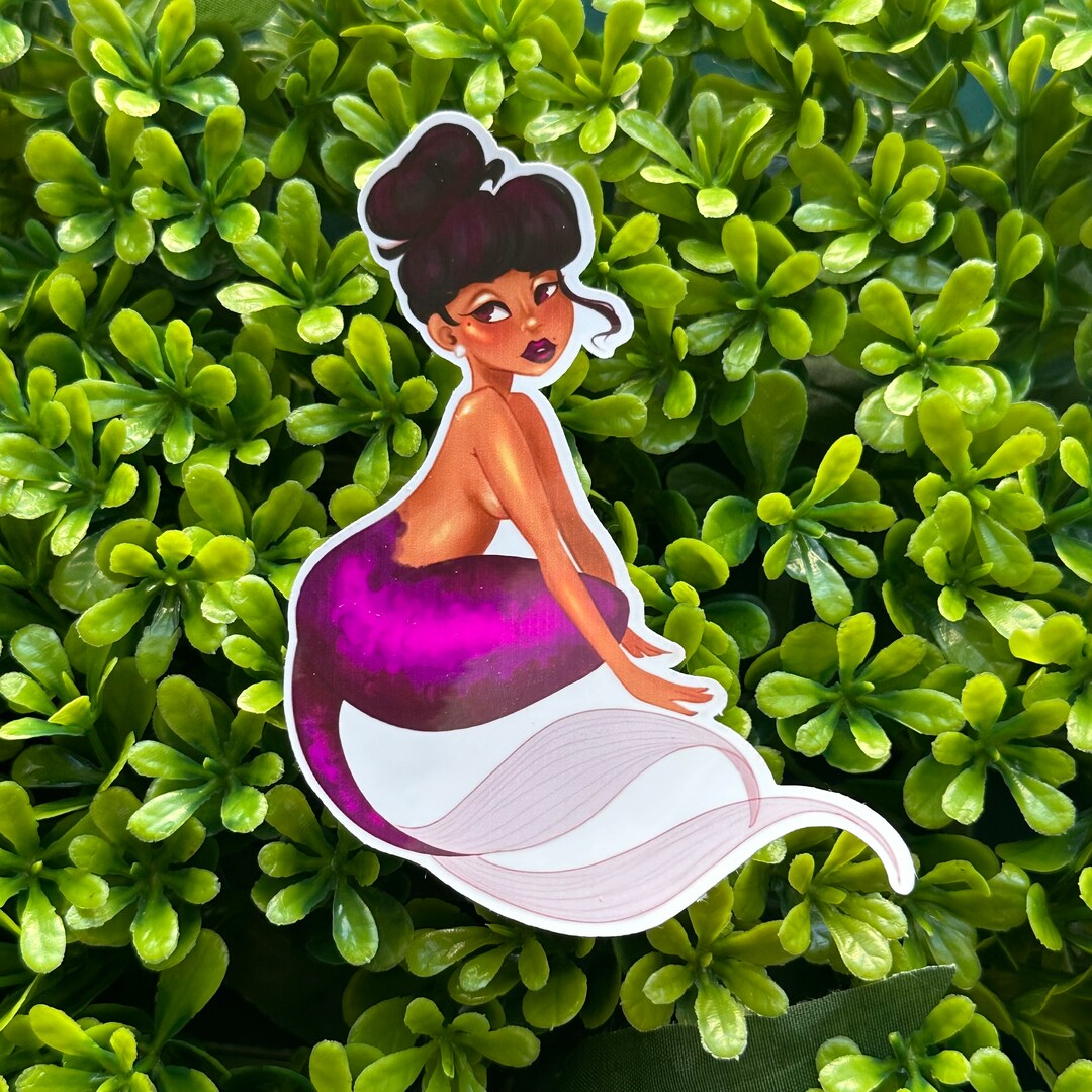 Mermaid Pin up Vinyl Sticker - Black Pin up Art - Etsy