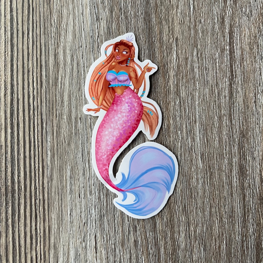 Vinyl Laptop Sticker - Black Mermaid Pink Princess - Etsy