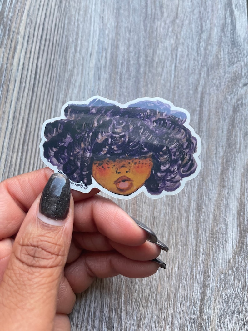 Afro Girl Vinyl Sticker - Etsy