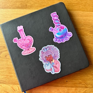 Spongebob Bong Vinyl Sticker - Holographic Jelly Fishing Sticker - Cute ...