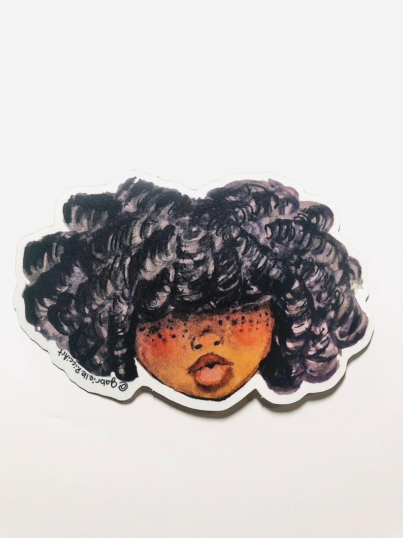 Afro Girl Vinyl Sticker | Etsy