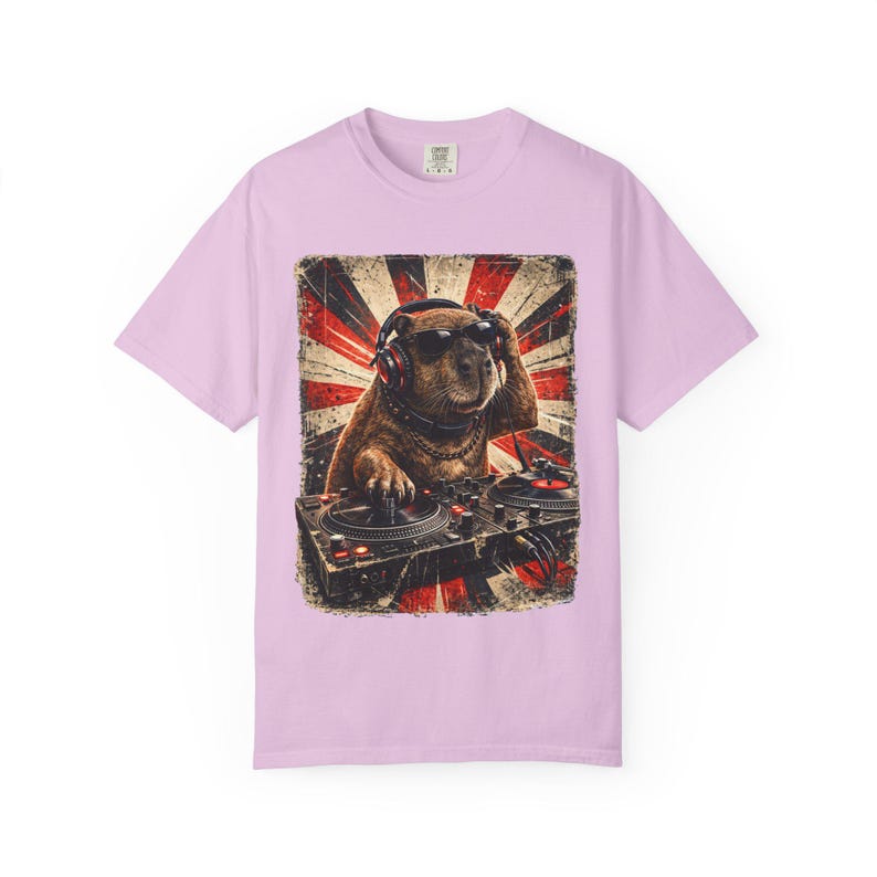Cool DJ Capybara T-shirt, Funny Capybara With Headphones Shirt ...