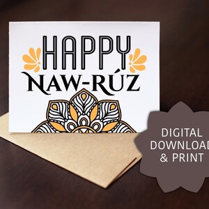 Happy Naw-ruz Printable Greeting Card / Instant Download / Hand ...