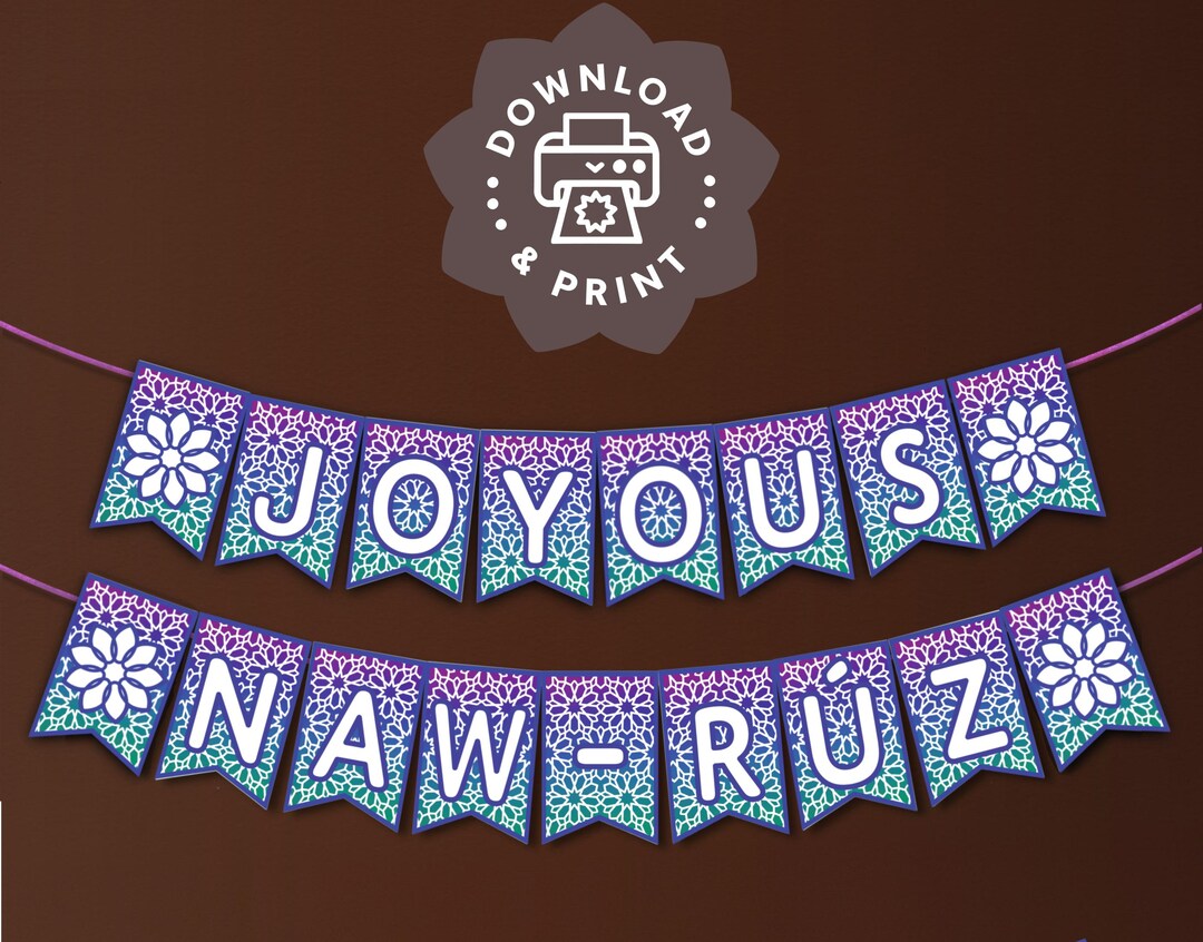 Printable Joyous Naw-rúz Banner / 9-pointed Star New Year Celebration ...