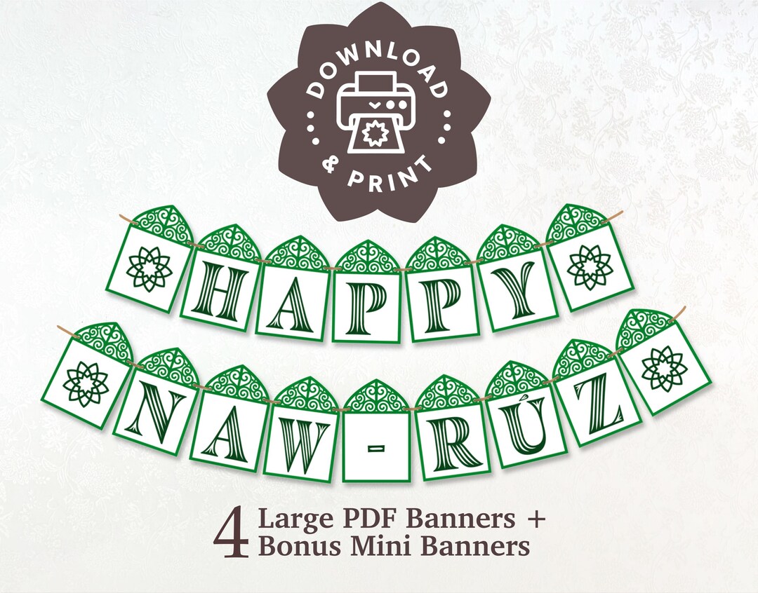 Printable Naw-rúz Banner / Joyous Bahai New Year 9-pointed Star Garland ...