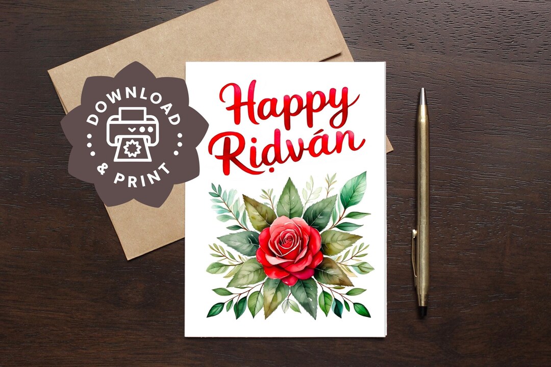 Printable Ridván Greeting Card / Instant PDF Download / Hand Lettered ...