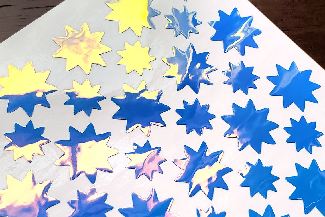 Holographic 9-pointed Star Sticker Sheets / Laptop Sticker / - Etsy