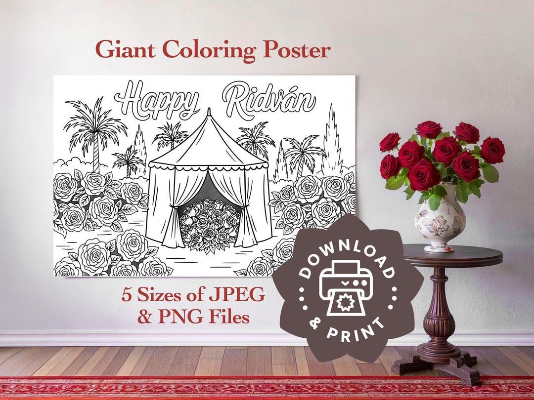 Giant Ridván Coloring Poster – Printable King of Festivals Kids Color ...