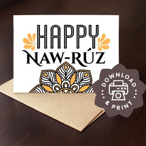 Happy Naw-ruz Printable Greeting Card / Instant Download / Hand ...
