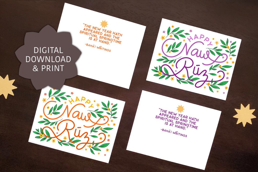 Happy Naw-rúz Bahai New Year Printable Cards / Instant Download PDF ...