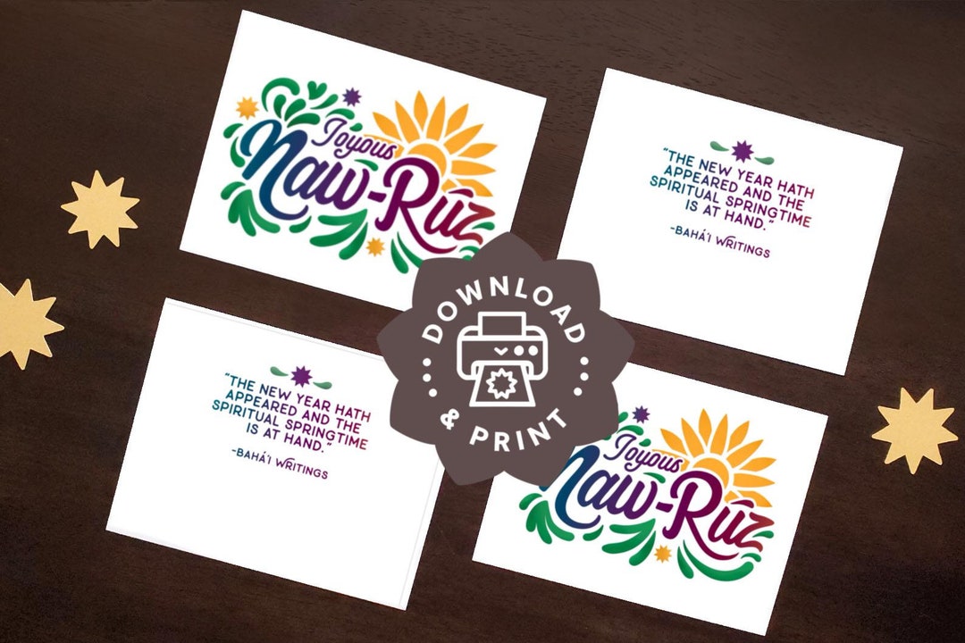 Printable Naw-rúz Baha’i New Year Note Cards / Instant Download PDF ...