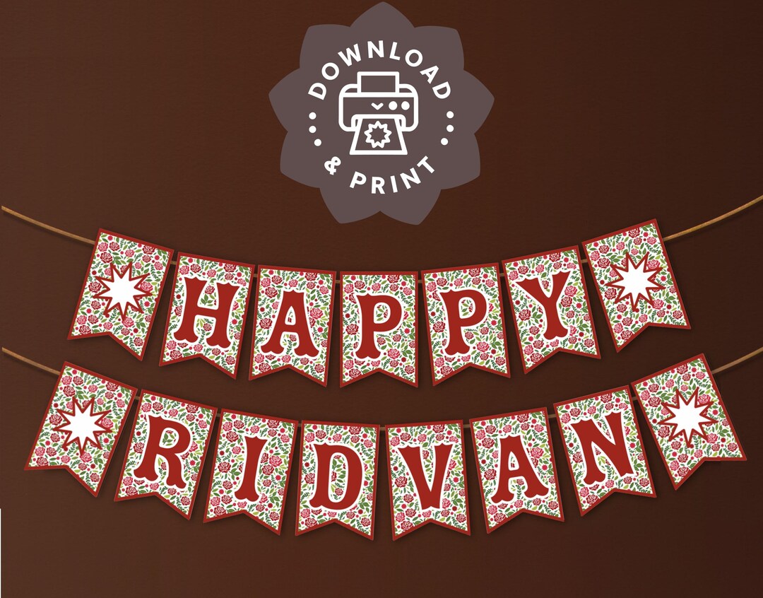 Printable Ridván Festival Banner / 9-pointed Star Celebration Decor ...