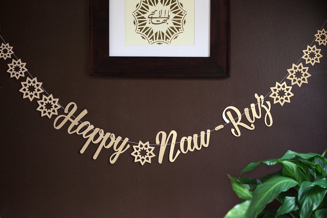 Happy Naw-ruz Gold Banner / Baha'i Faith New Year Celebration / 9 ...