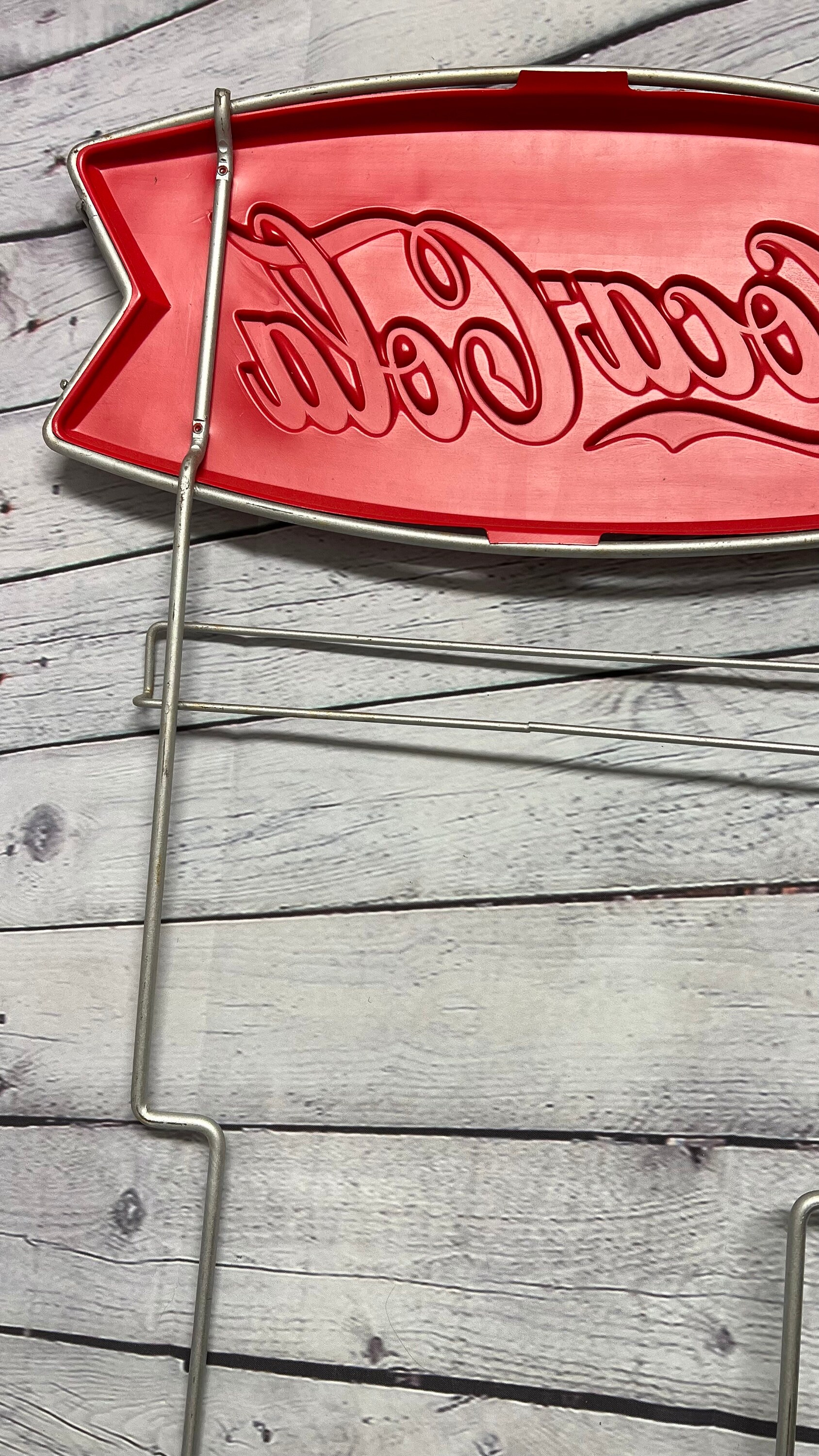 Vintage Fishtail Coca-cola Store Display Sign With Metal Frame ...