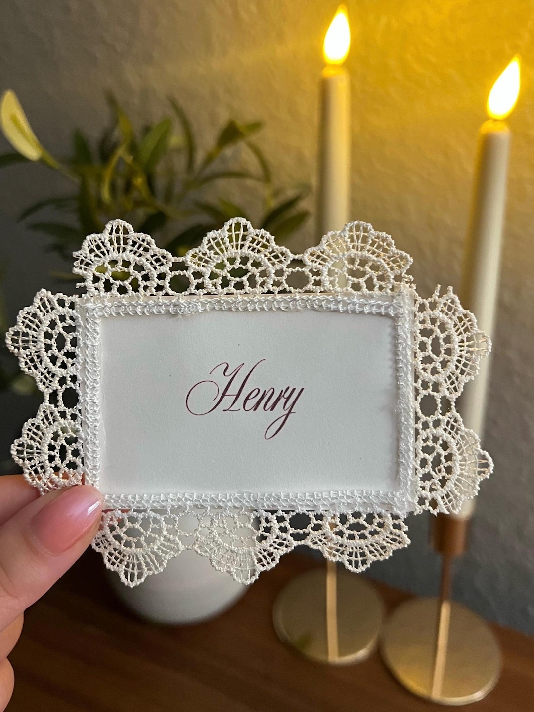 Lace Wedding Place Cards | Romantic Name Cards for Reception Tables - Etsy