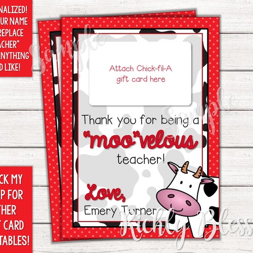 Teacher Christmas Gift Card Holder Printable Virtual | Etsy