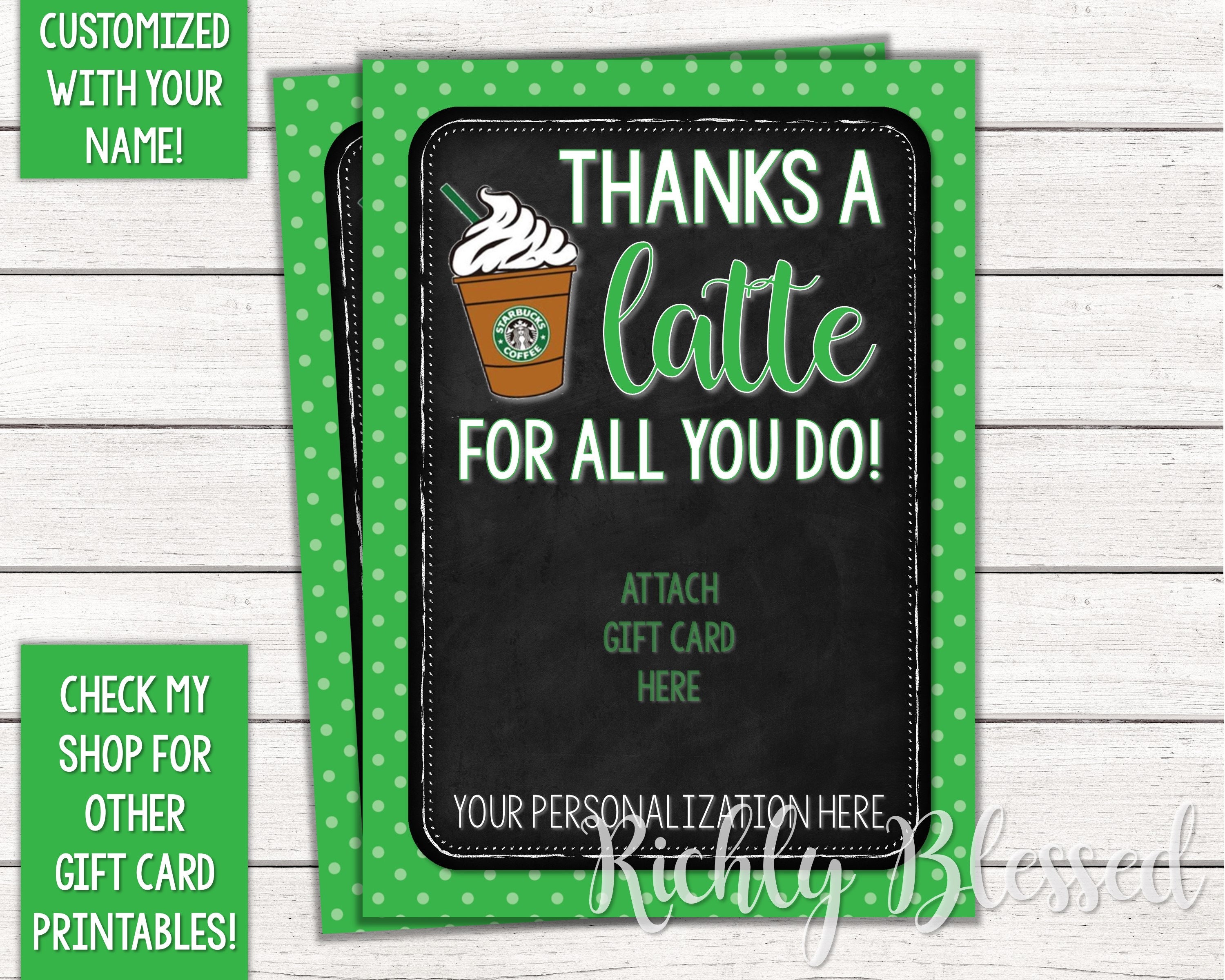 Starbucks Teacher Appreciation Week Gift, Teacher Thank You Note, End ...