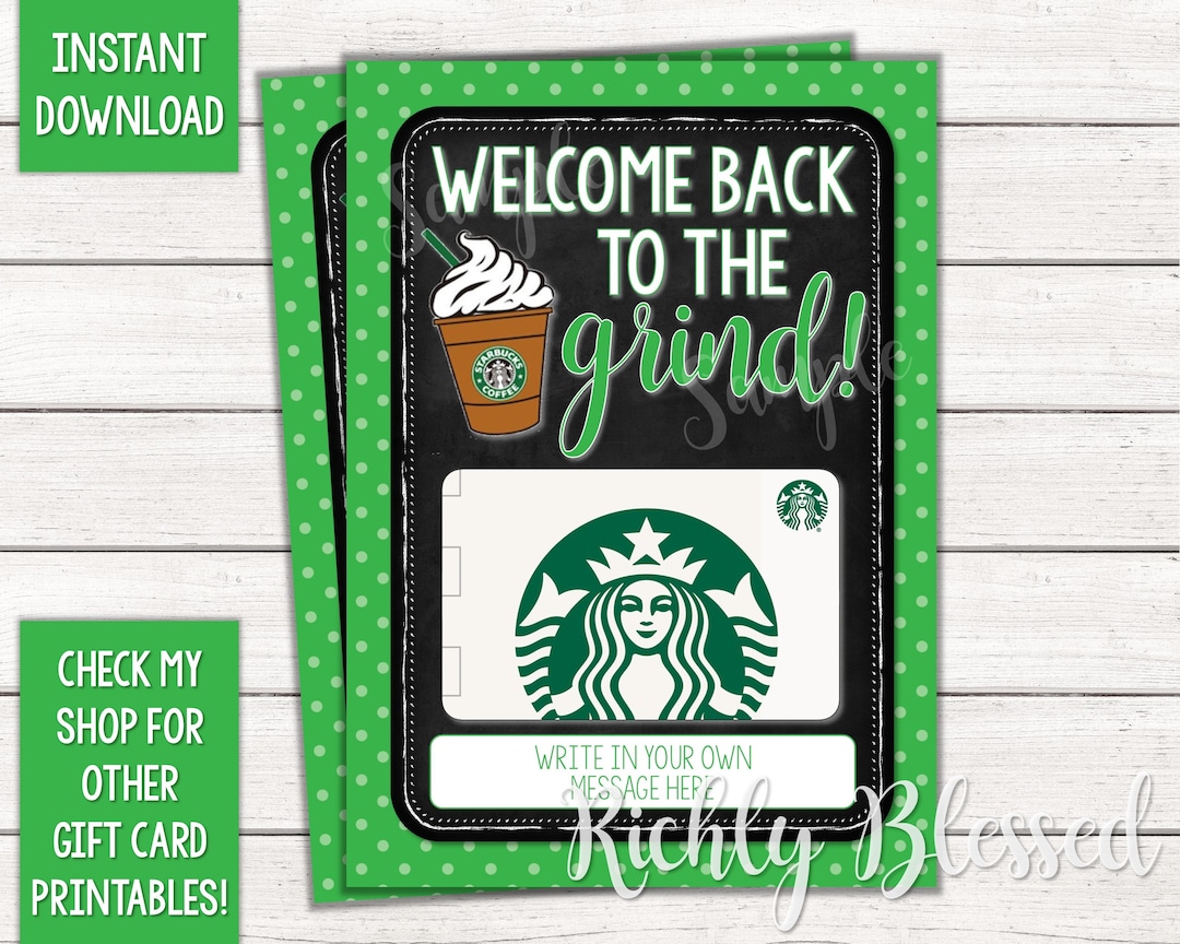 INSTANT DOWNLOAD Starbucks Back to School Teacher Gift, Teacher Thank ...