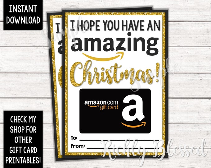 INSTANT DOWNLOAD Amazon Gift Card Christmas Card Holder Gift - Etsy