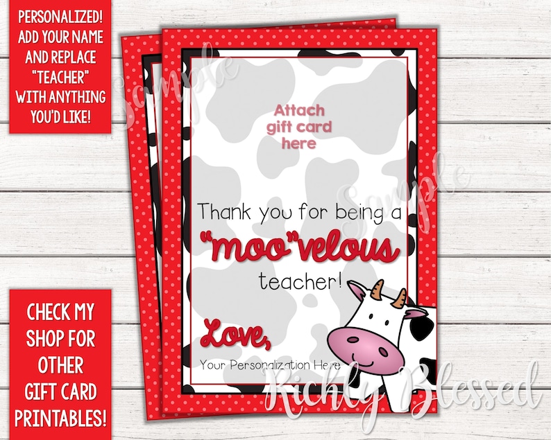 Chick-fil-a Inspired Teacher Appreciation Week Gift, Teacher Thank You ...