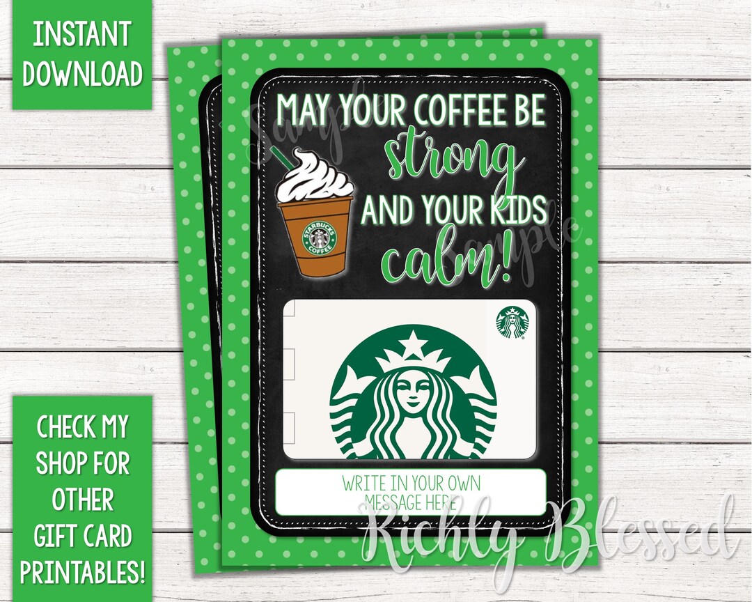 INSTANT DOWNLOAD Starbucks Back to School Teacher Gift, Teacher Thank ...