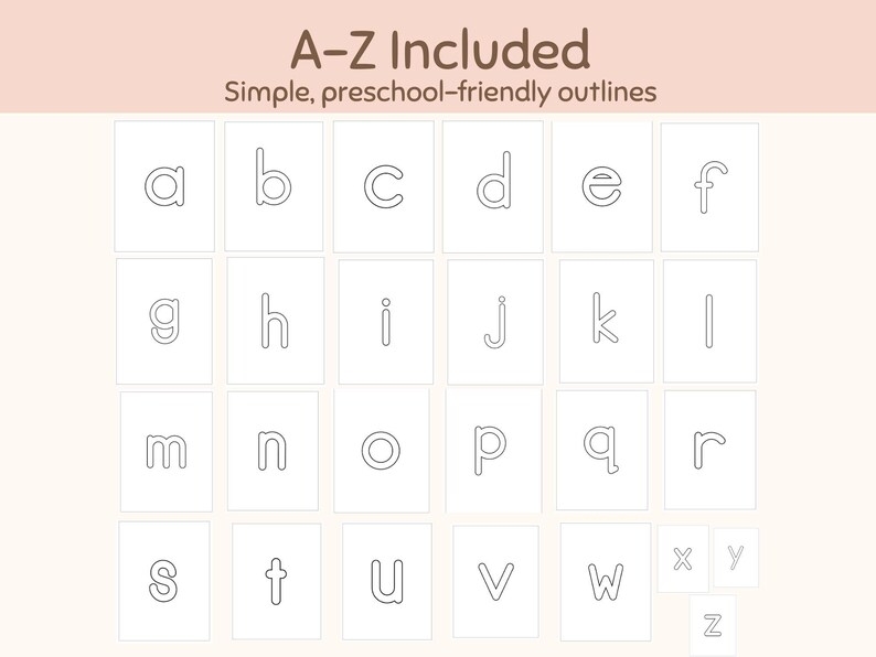 Alphabet Lowercase Letter Coloring Pages Printable | Preschool Practice ...